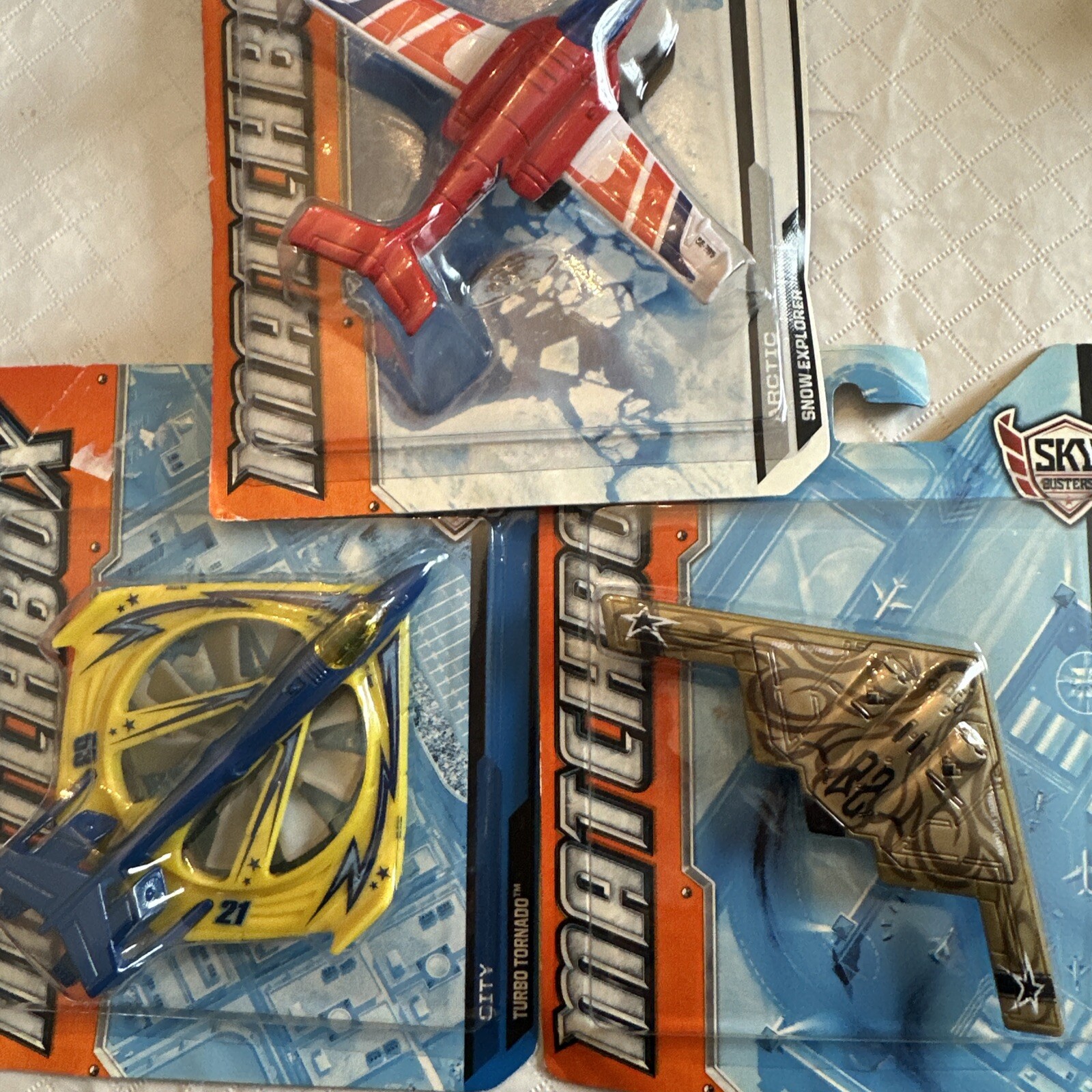 3 New MATCHBOX SKY BUSTERS (2012) City- Turbo Tornado Northrop Grumman ...