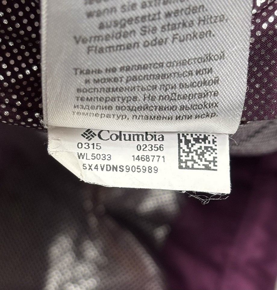 Columbia Mighty Lite Long Hooded Jacket Women’s Small Omni Heat Purple ...