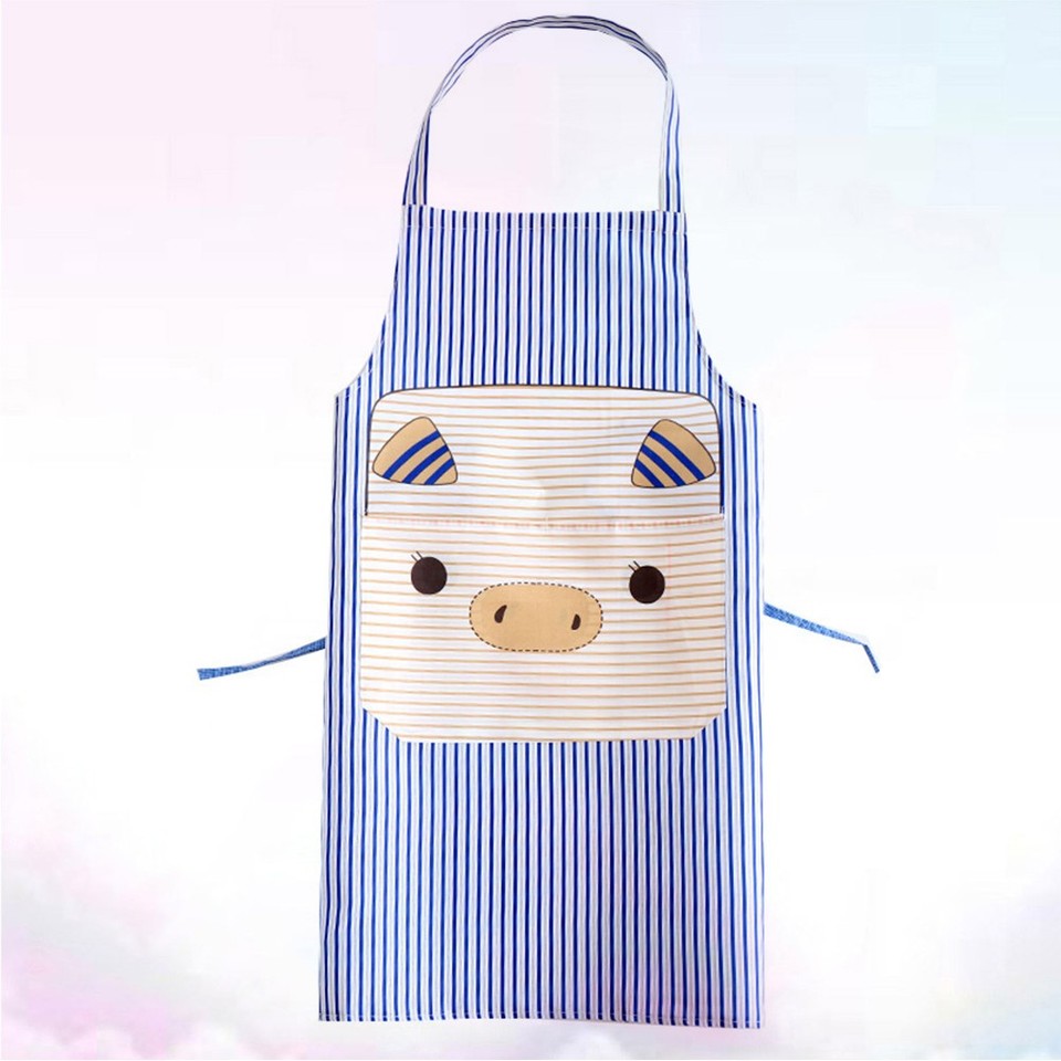 Polyester Apron Cartoon Pig Stripe Cleaning Apron Oil-proof and Dirt ...