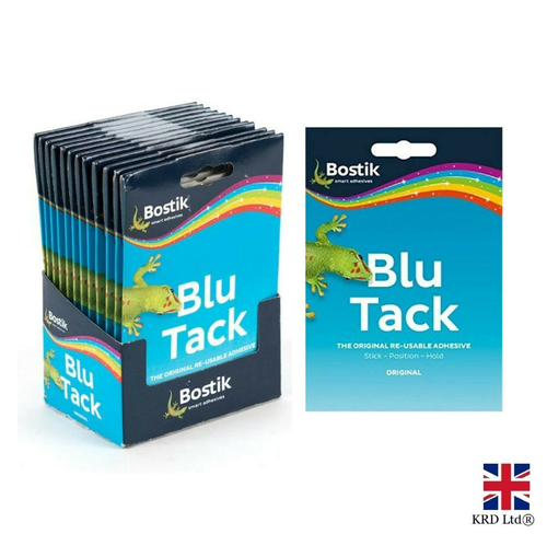 1 2 6 12 BOSTICK BLUE TACK Reusable Strong Adhesive Sticky Tack Blue ...