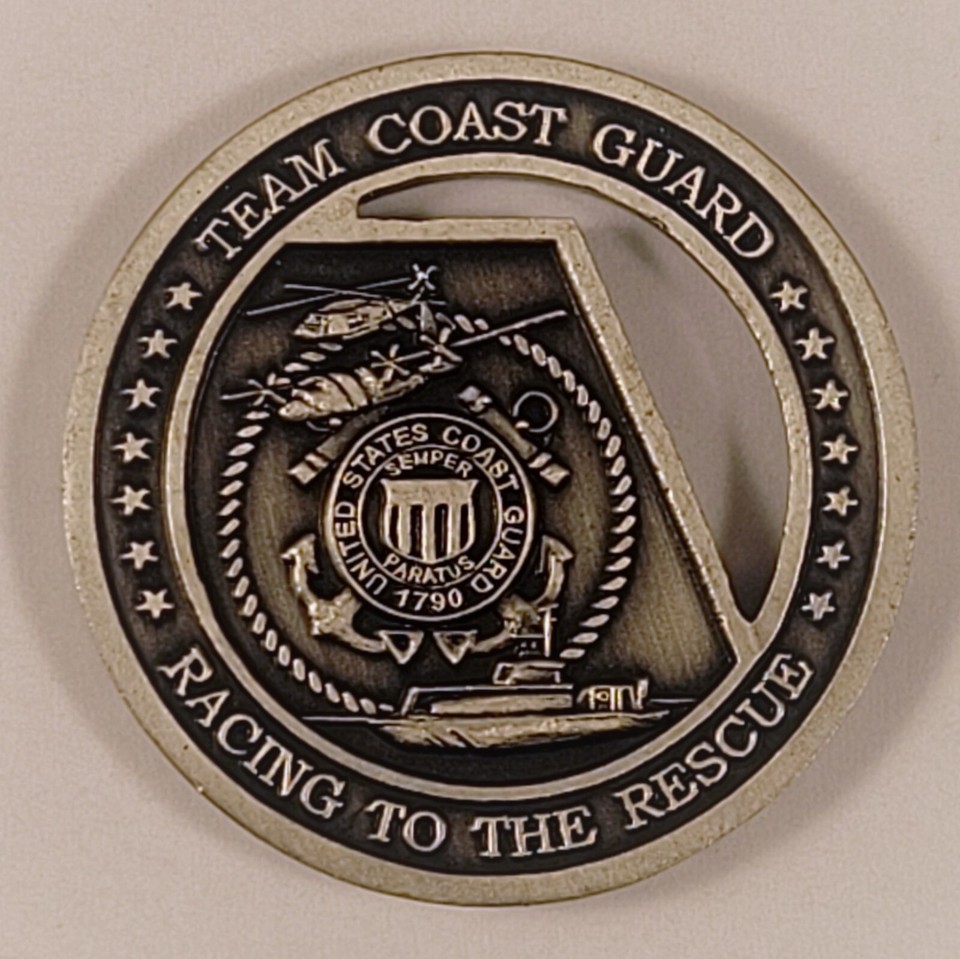 NEW USCG - US Coast Guard - Racing to the Rescue - Challenge Coin -Free ...