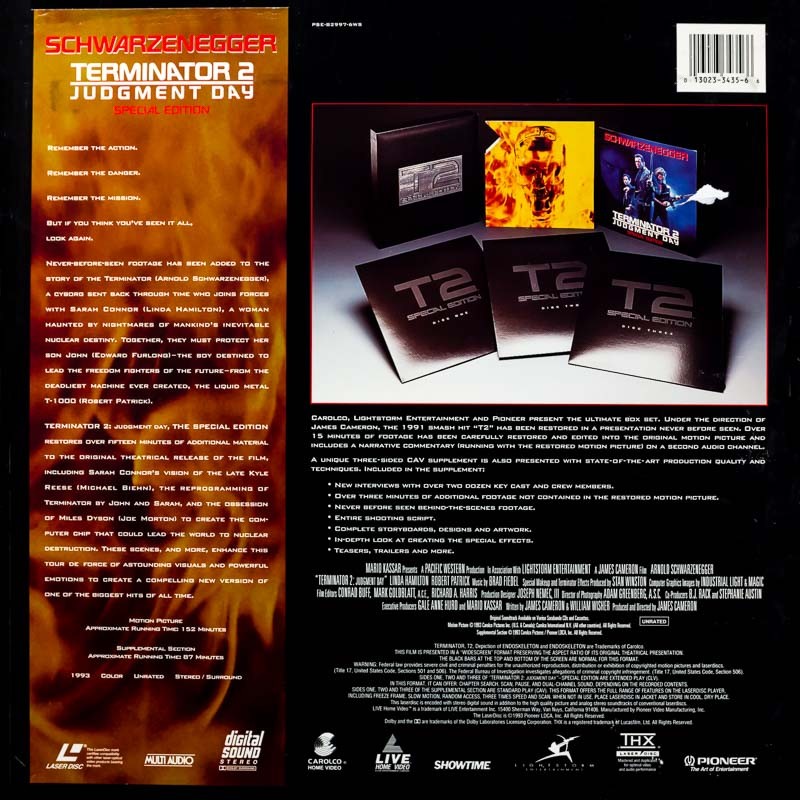 Terminator 2: Judgment Day: Special Edition LD Laserdisc James Cameron ...