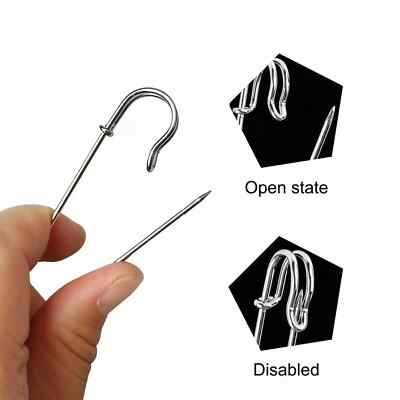 Silver Safety Pins Extra Large Fastener Kilts Blankets Crafts Skirts ...