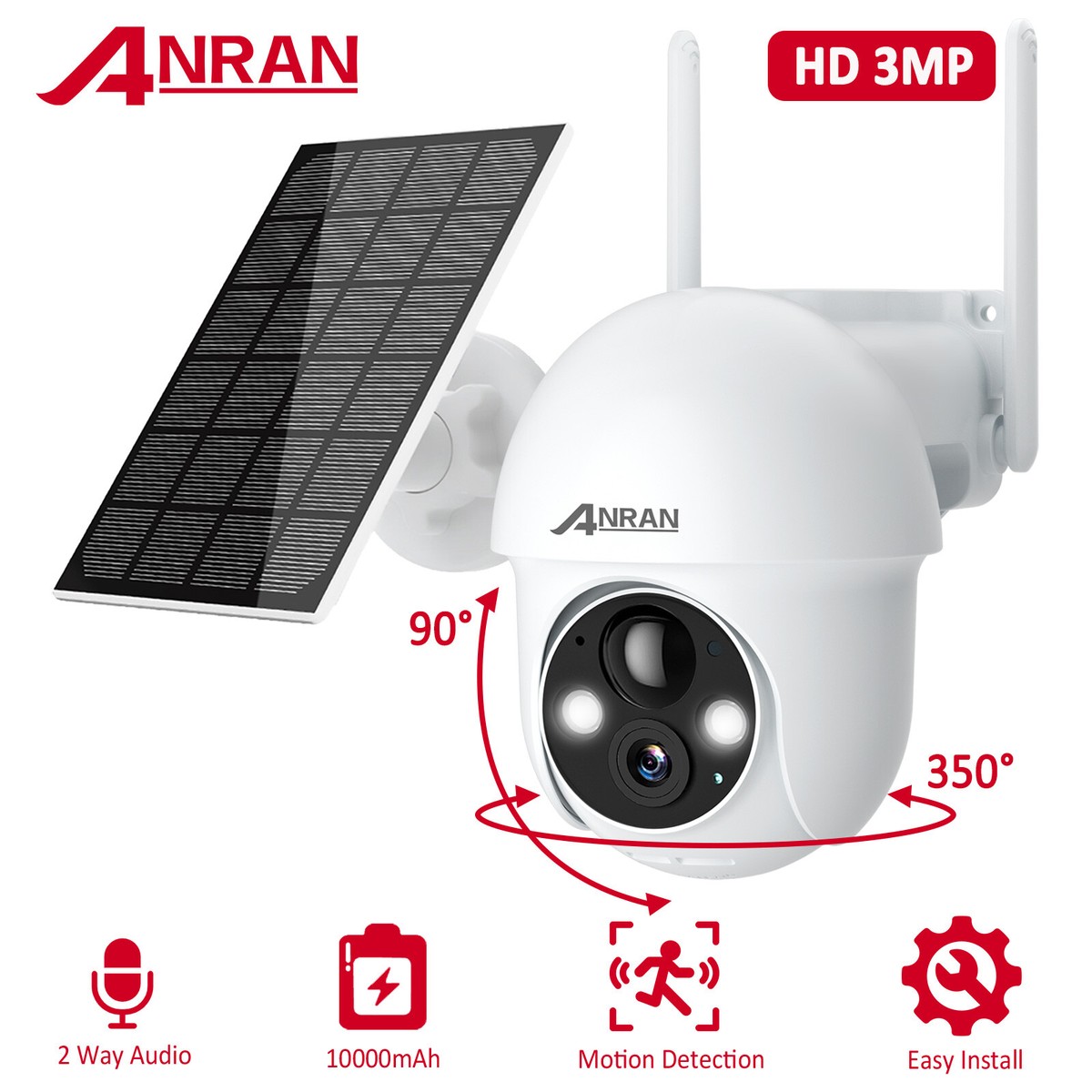 2K/3MP Solar Wireless Security Battery Camera Outdoor IP, 42% OFF
