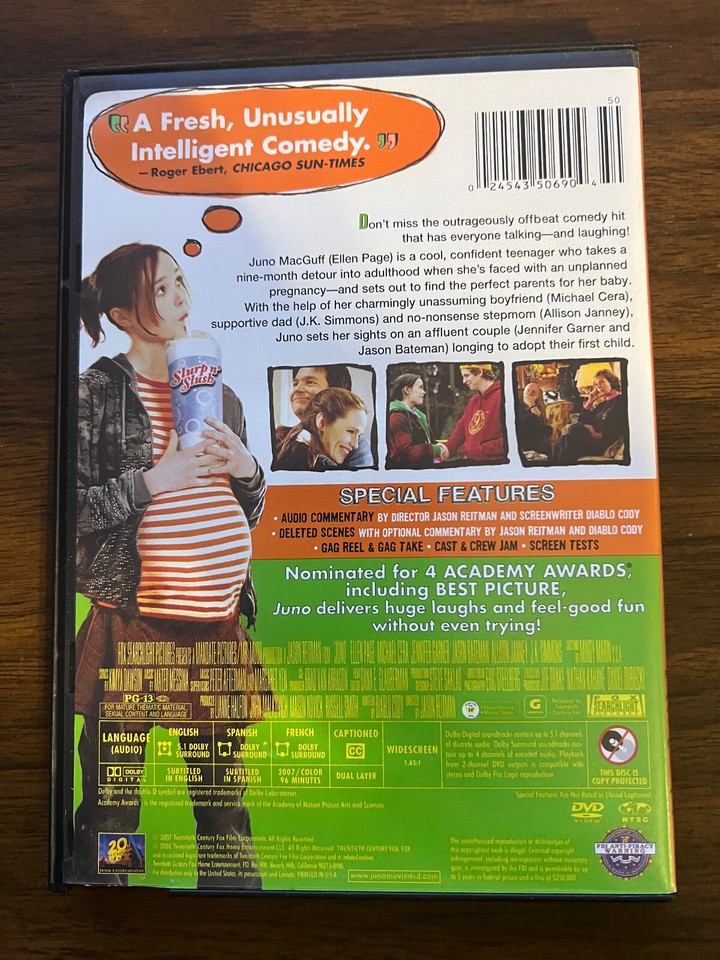 Juno (2007 DVD) Ellen Page, Michael Cera (Blockbuster Video Case ...