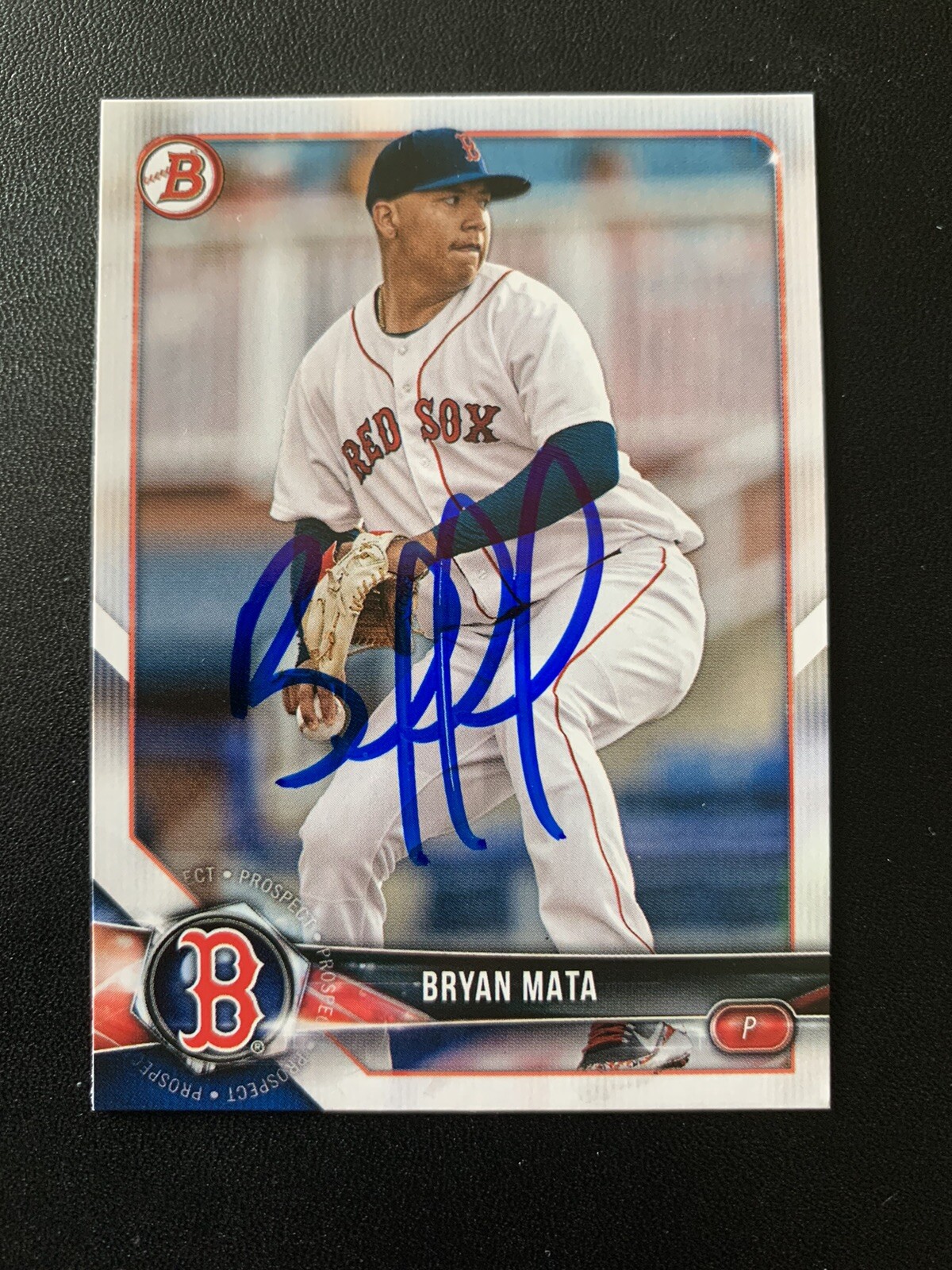 Bryan Mata Signed 2018 Bowman Draft Card Boston Red Sox Autograph COA ...