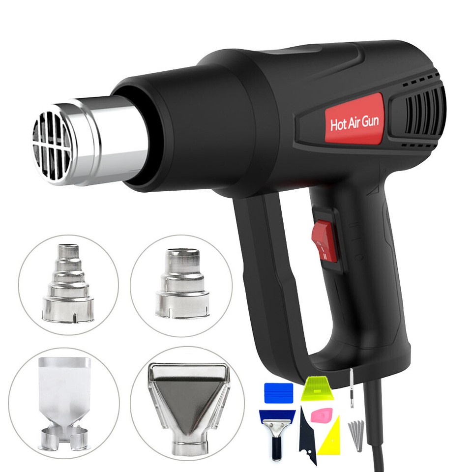 2500W Heat Gun Electric Hot Air Gun Dual Temperature Power Heater 4 ...