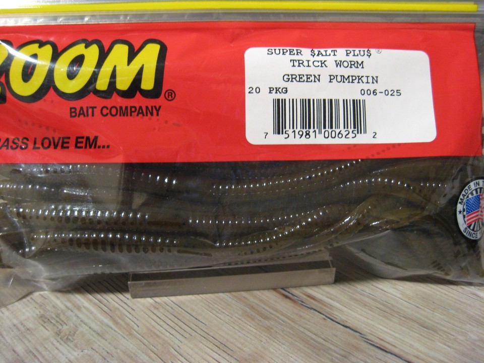 Zoom Soft Baits - 6 1/2" Trick Worms 006 - Choose Colors - 20 Worms Per ...