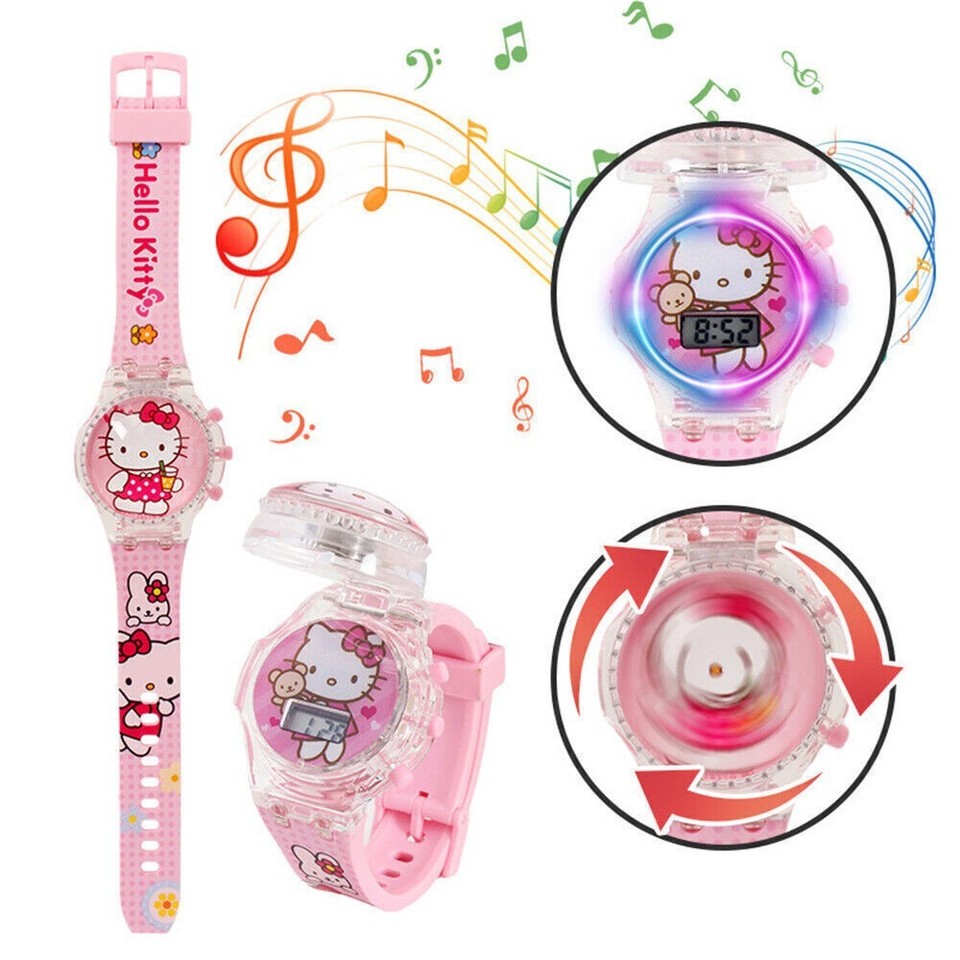 Rotating Gyro Music Light Cartoon Characters Watch KidsToys Birthday ...