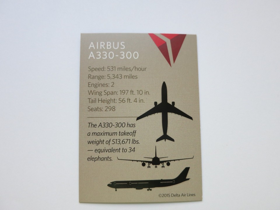 2015 Delta Airlines A330 Pilot Trading Card #38 Airbus 330-300 | eBay
