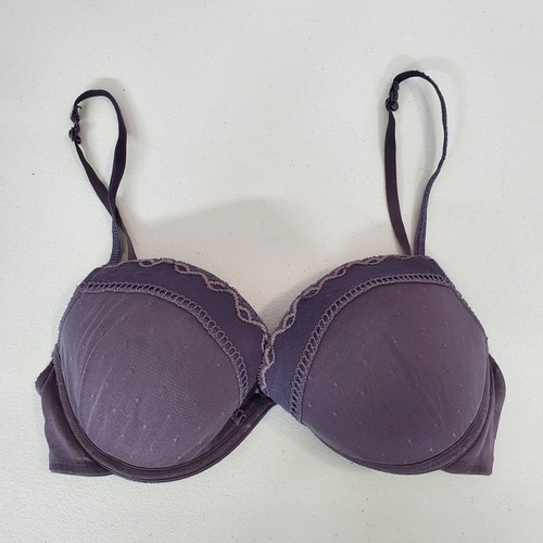 Calvin Klein Women Bra 36C Gray Underwire Padded Push Up Full Coverage ...