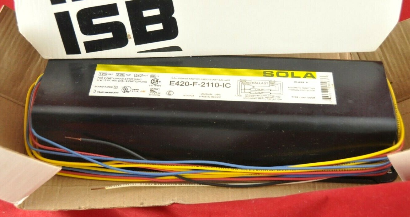 ISB Sola Basic Ballast E-420-F-2110-IC for 2 F96T12/HO or 2 F72T12/HO ...