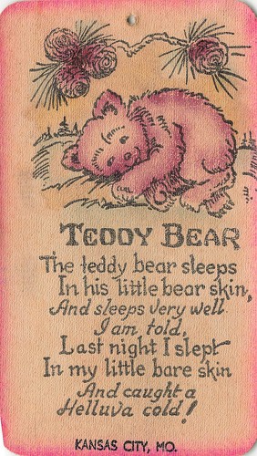 LITTLE TEDDY BEAR POEM COMIC HUMOR POSTCARD KANSAS CITY MO MISSOURI ...