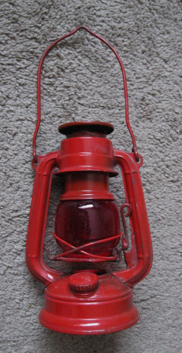 Vintage Red Winged Wheel No. 350 Lantern W/Red Globe 7" Tall | eBay