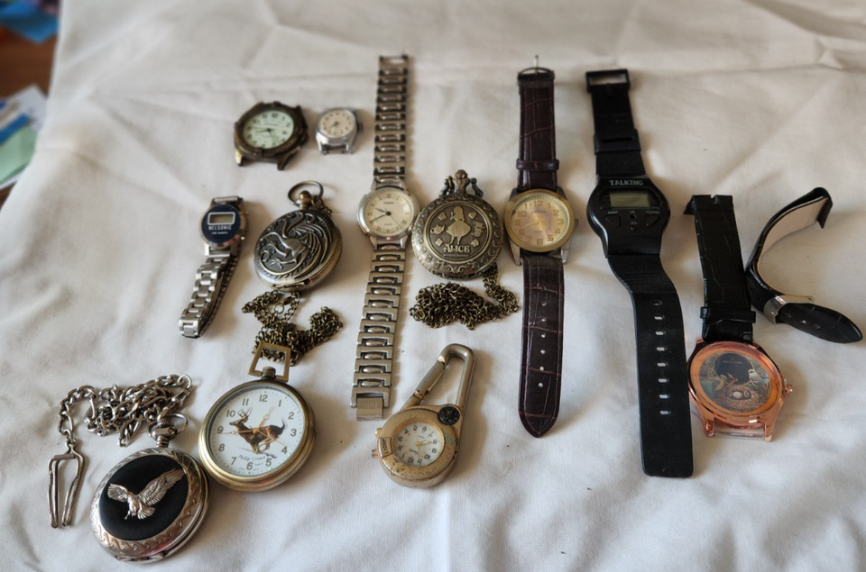 Vintage Lot Of 12 Watches, Keychain Watch, Pocket Watches & More | eBay