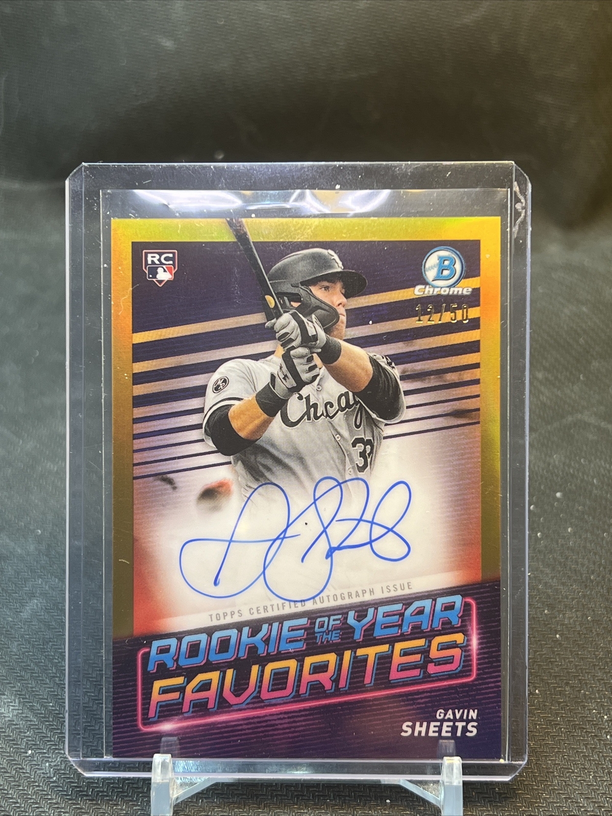 2022 Bowman Chrome Rookie Of The Year Autograph Gold Gavin Sheets #12/ ...