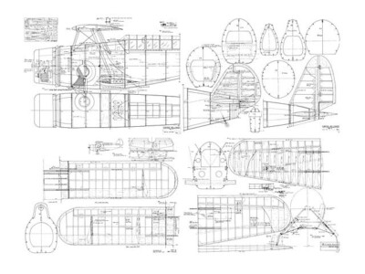 Curtiss SBC-3 Helldiver 85" Wingspan RC Model Airplane Printed Plans ...