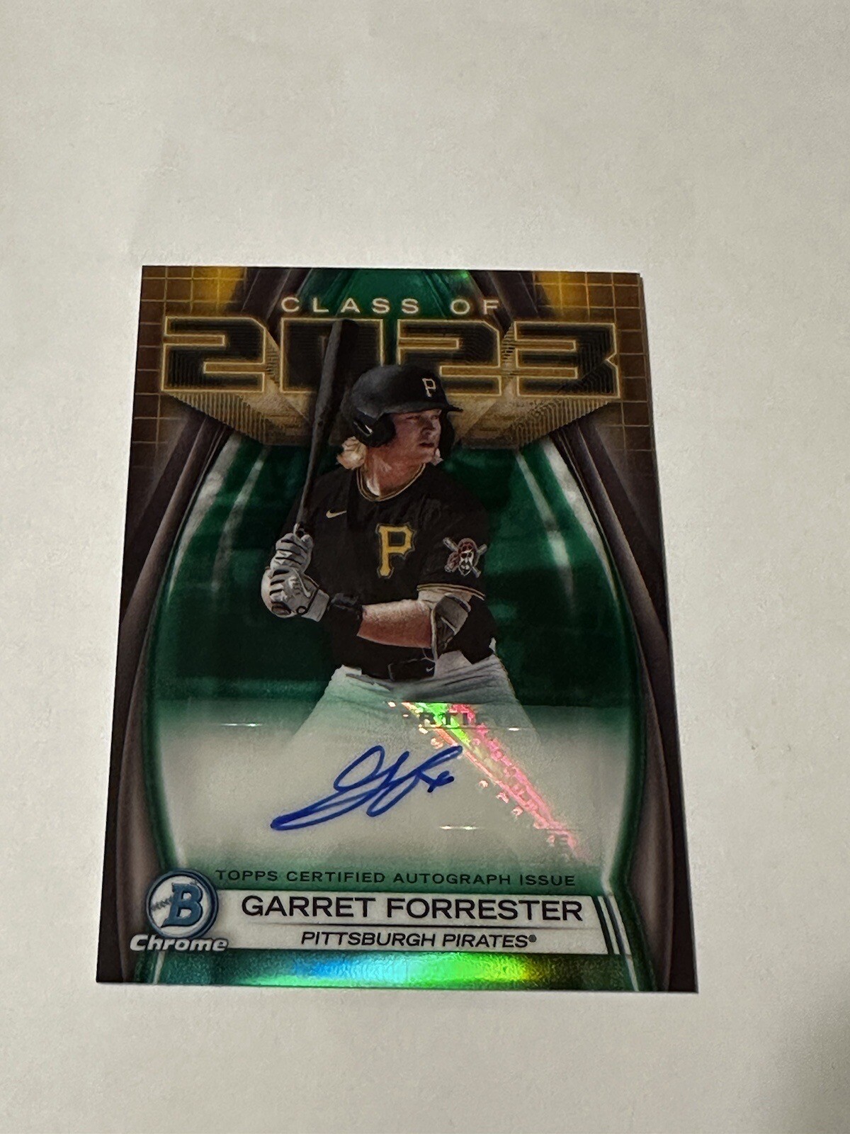 Garret Forrester 2023 Bowman Chrome Class of 2023 Auto Autograph Green ...