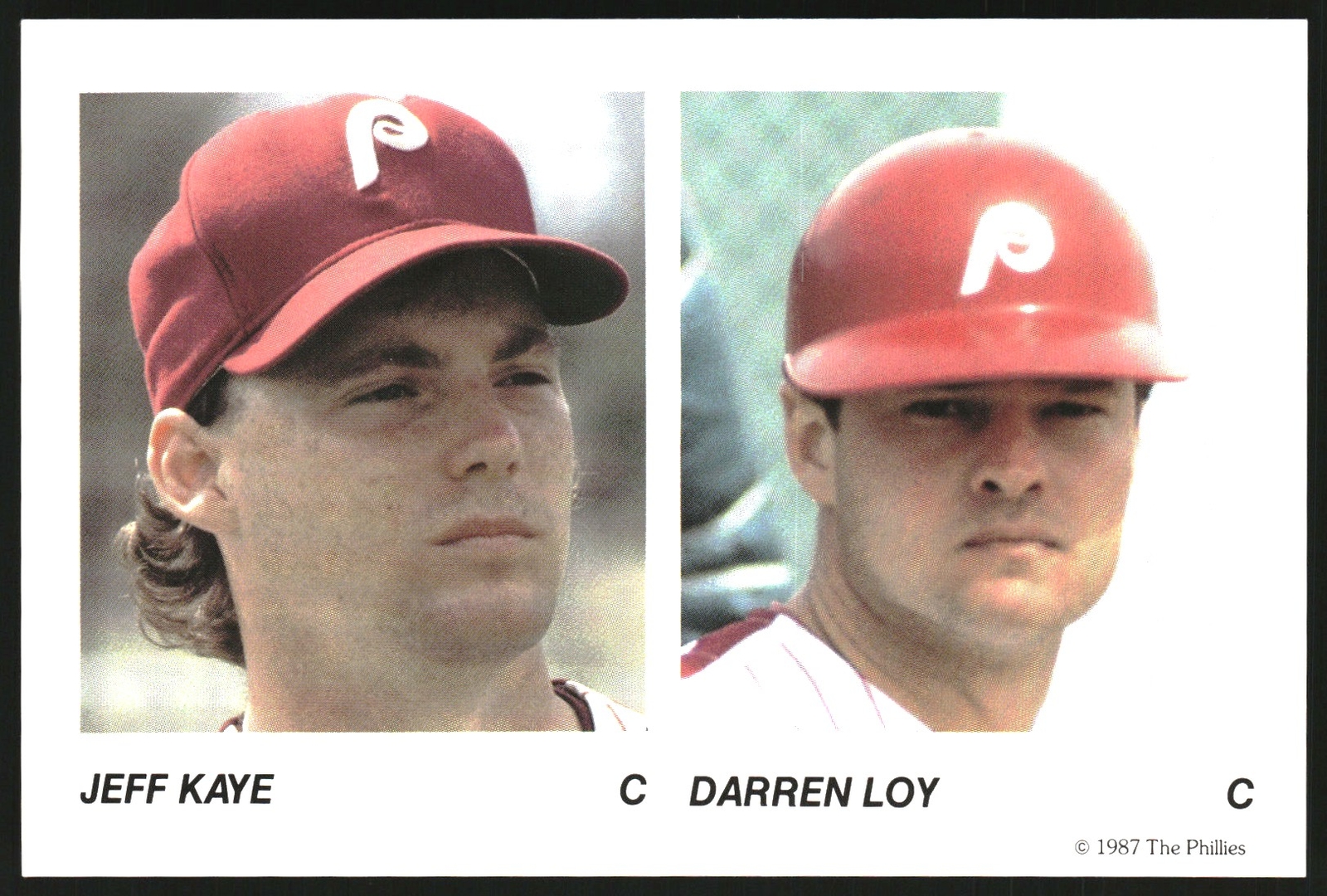 1987 Phillies Tastykake #xx Jeff Kaye and Darren Loy OVERSIZED | eBay