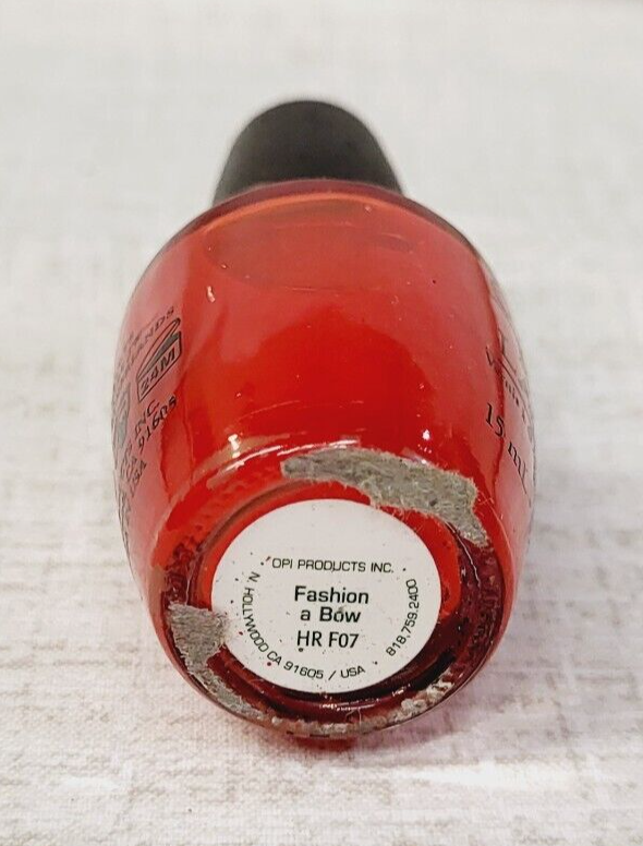 OPI FASHION A BOW Red Coral Shade Nail Polish Lacquer HR F07 *IMPERFECT ...
