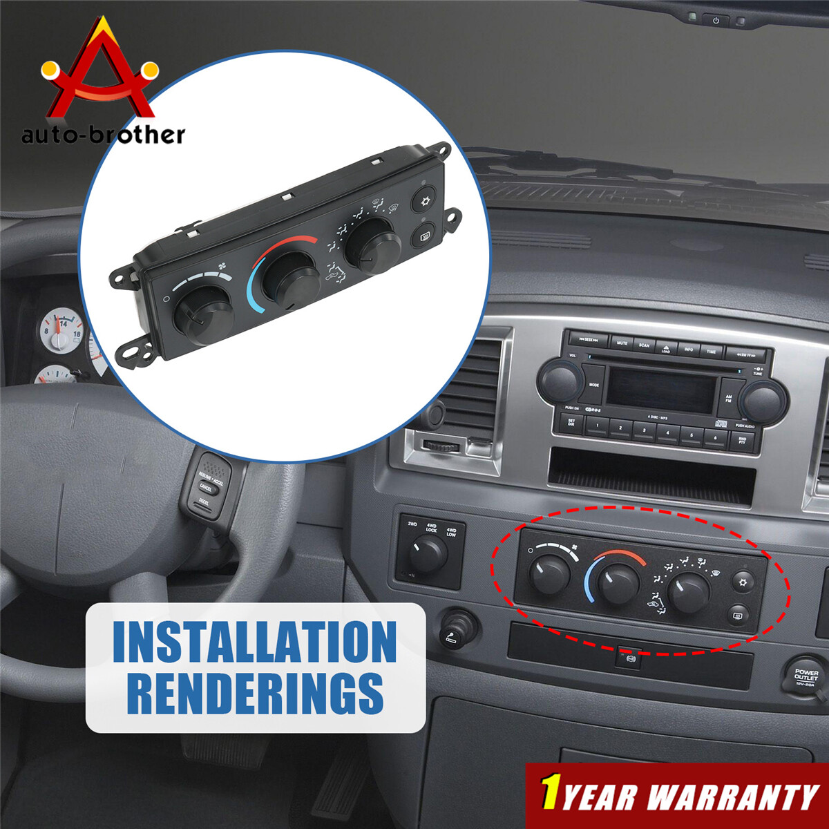 AC Heater Climate Control Temperature Control For 06-08 Dodge Ram 1500 ...