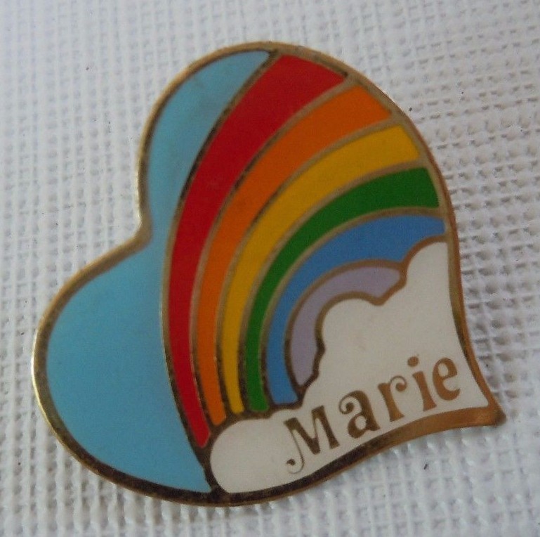 Vintage Rainbow Heart Personalized Pin Many Names to Choose From | eBay