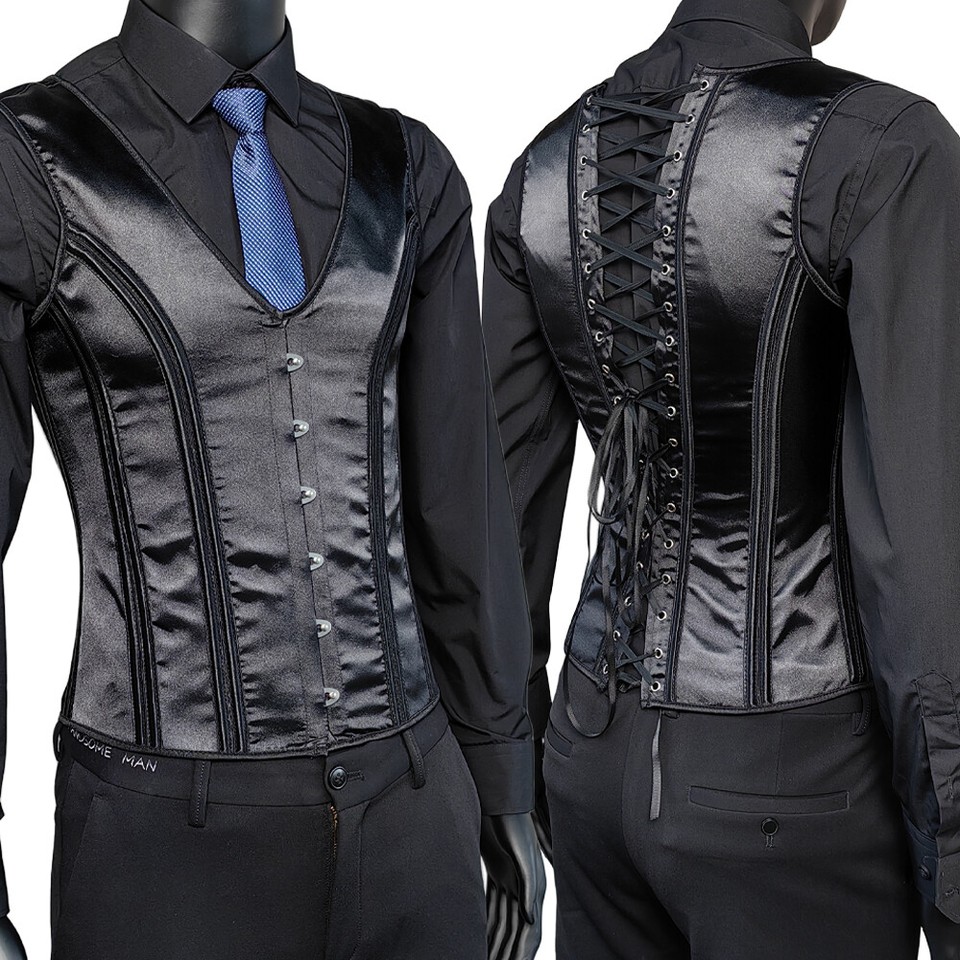 Corset Vest Medieval Dress Waistcoat Lace Up Bones Tight Tops Wedding ...