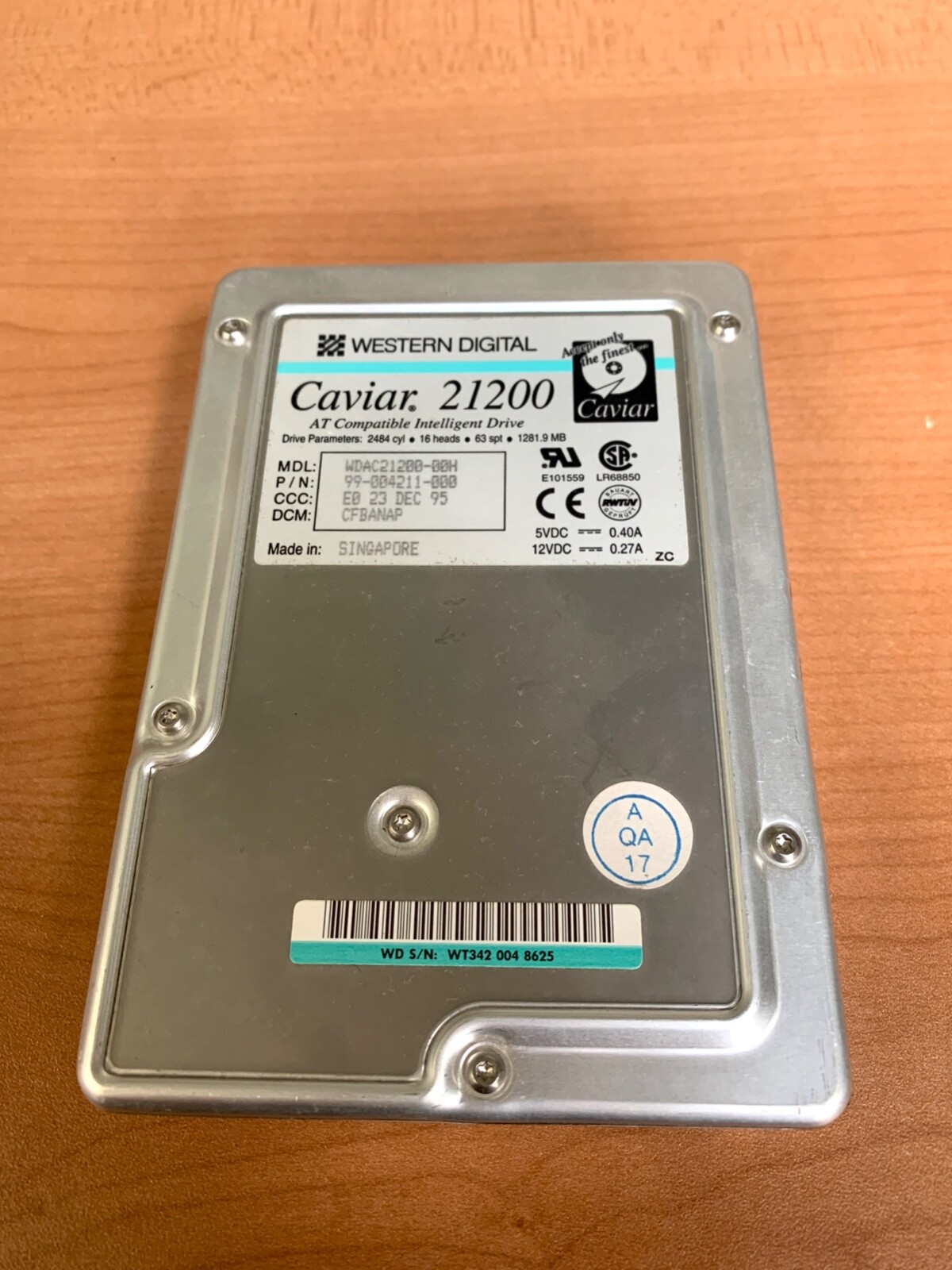 WD Caviar 21200 1.3GB 3.5" IDE HD - WDAC21200-00H : CFBANAP : 99-004211 ...