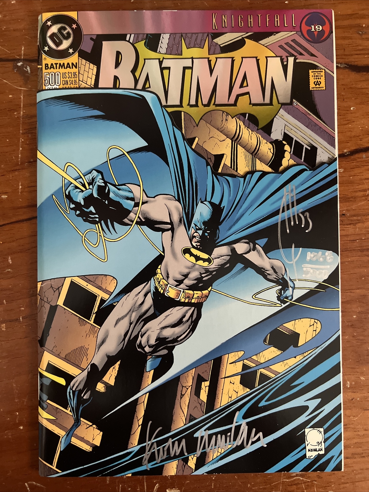 BATMAN #500 (KNIGHTFALL #19) Signed by Joe Quesada and Kevin Nowlan w ...