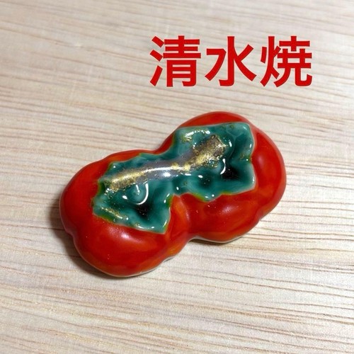 Kiyomizu Yaki Chopstick Rest Kyoto Ware Persimmon Oyster Autumn ...