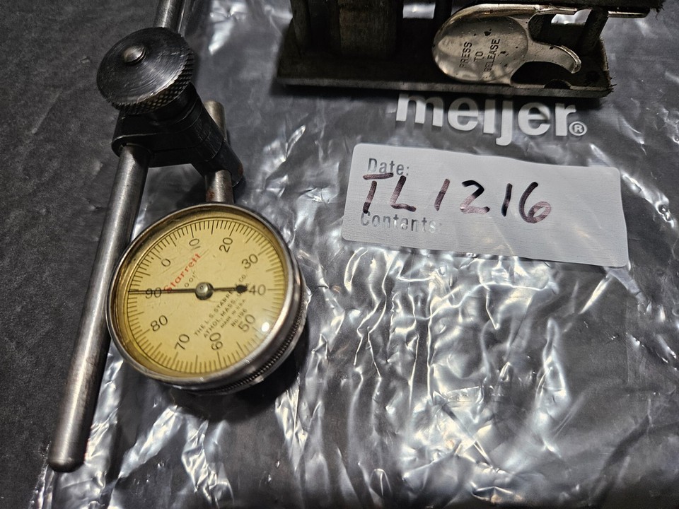 LS STARRETT #196 UNIVERSAL DIAL INDICATOR BACK PLUNGER W/MAG HOLDER ...