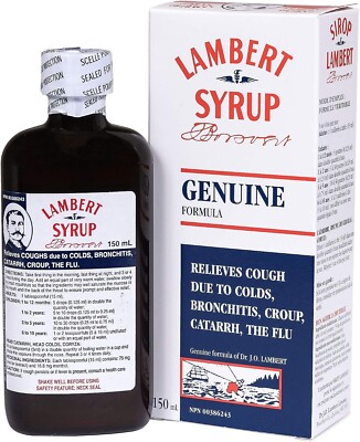 2PACK Lambert Cough Syrup GENUINE FORMULA 150ml Long Expiry From Canada ...