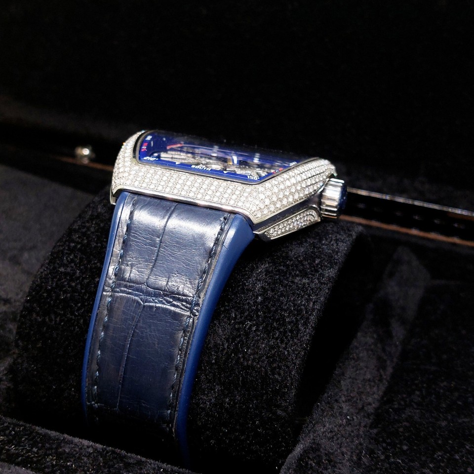 Franck Muller 45mm Pave Diamond Set L.E Blue Dragon King Vanguard REF ...