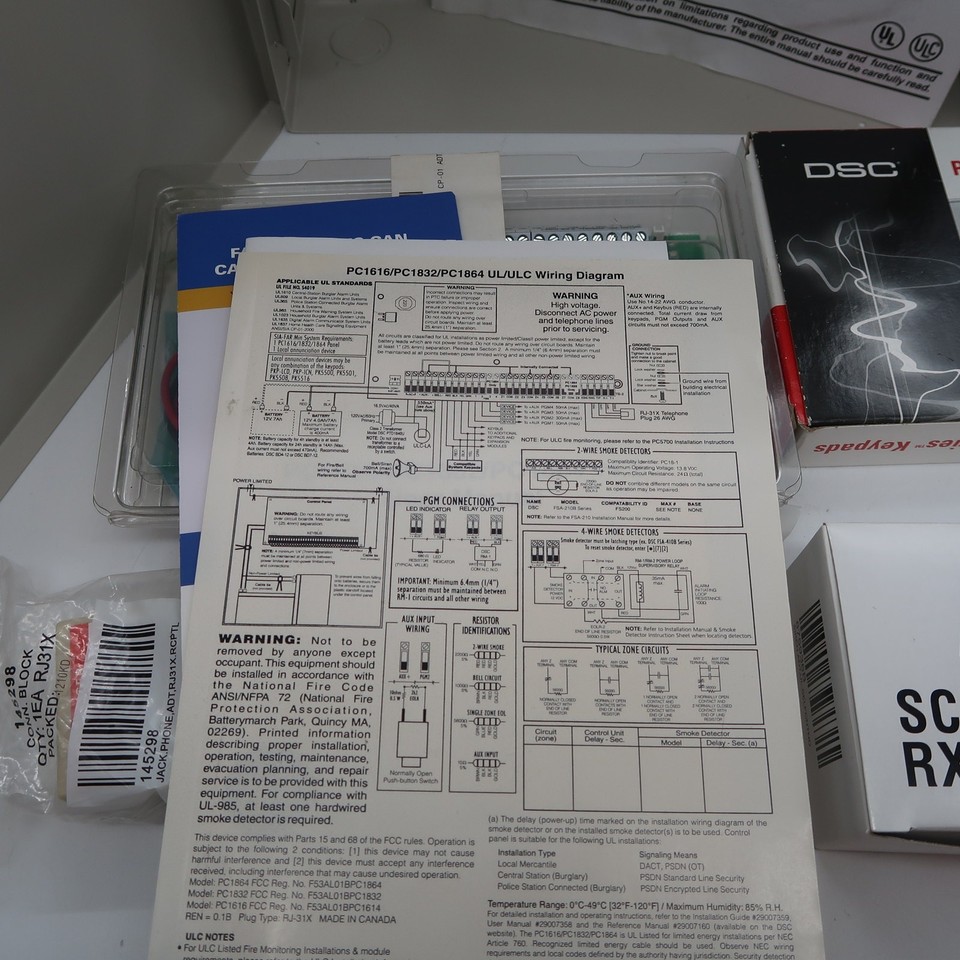 DSC PowerSeries PC1864 Board And PK5501 Security Keypad ADT Premise Pro ...