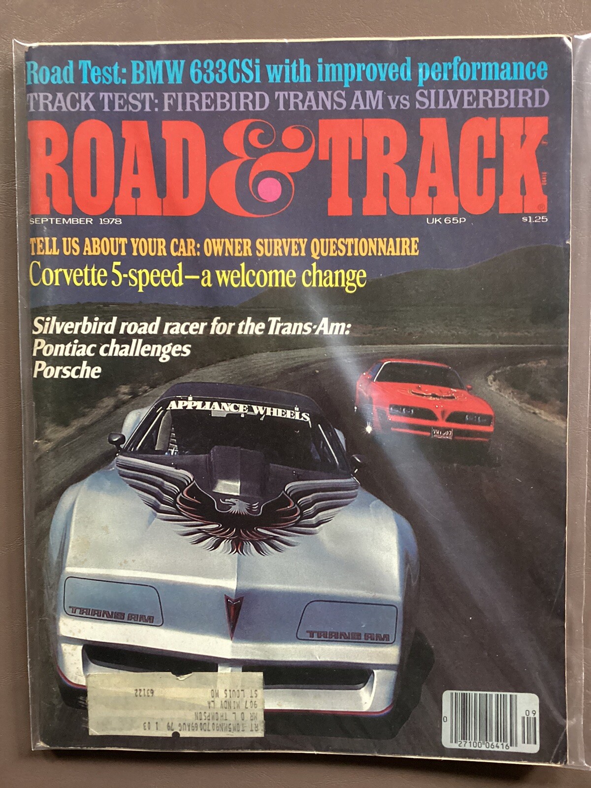 Road and Track Magazine September 1978 Trans Am Firebird Silverbird | eBay