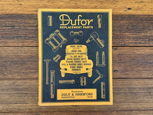 Vintage 1934 DUFOR Duly & Hansford NSW Replacement Car Parts Catalogue ...
