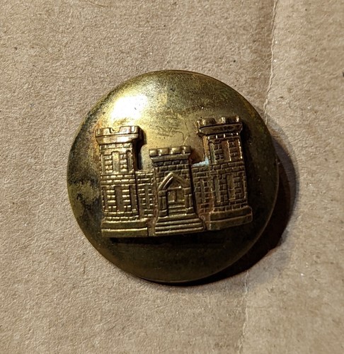 Vintage U.S. Army Corps of Engineers Uniform Brass Button pushpin back ...