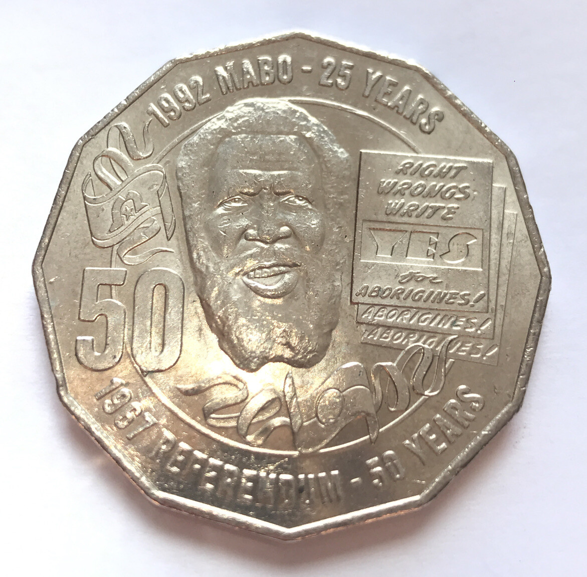 2017 LOW MINTAGE Eddie Mabo 50 Cent Coin 1.4mil Made - Commemorative ...