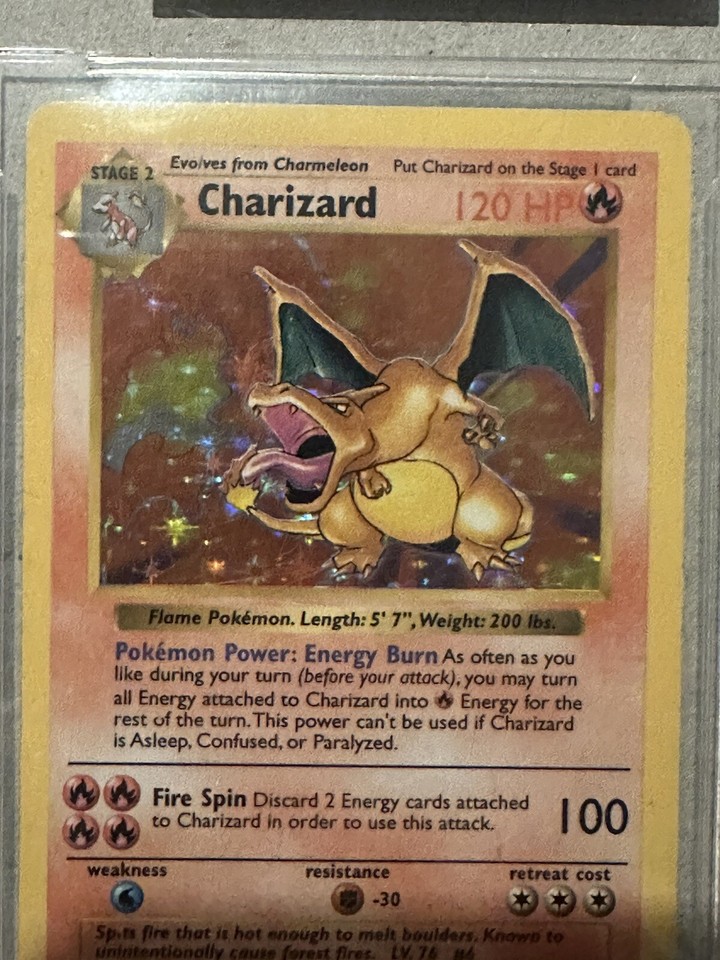 1999 SHADOWLESS CHARIZARD Unlimited Holo R #4 Beckett Graded Authentic ...