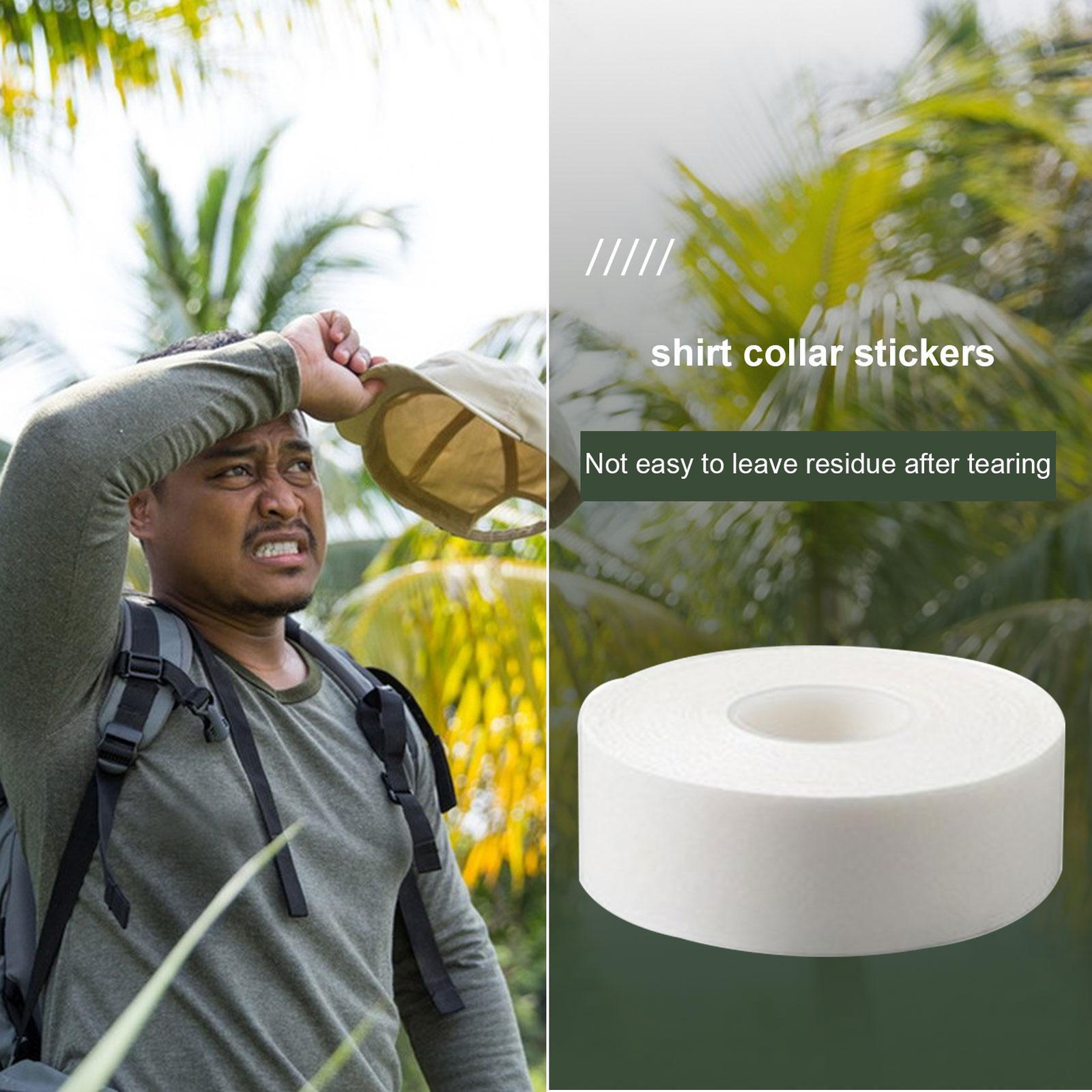 2PCS Absorbent Collar Stickers Sweat Pads for Men Armpits Collar ...