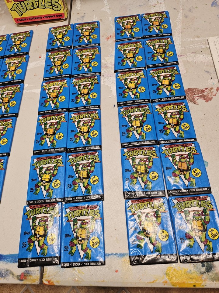 1990 Topps TMNT Teenage Mutant Ninja Turtles 48 SEALED Wax Packs YELLOW ...