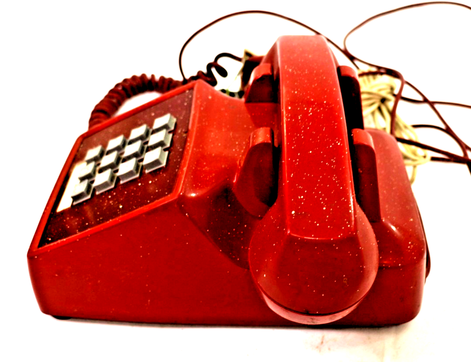 Bell Systems Western Electric Vintage Red Push Button Touch Tone Phone ...