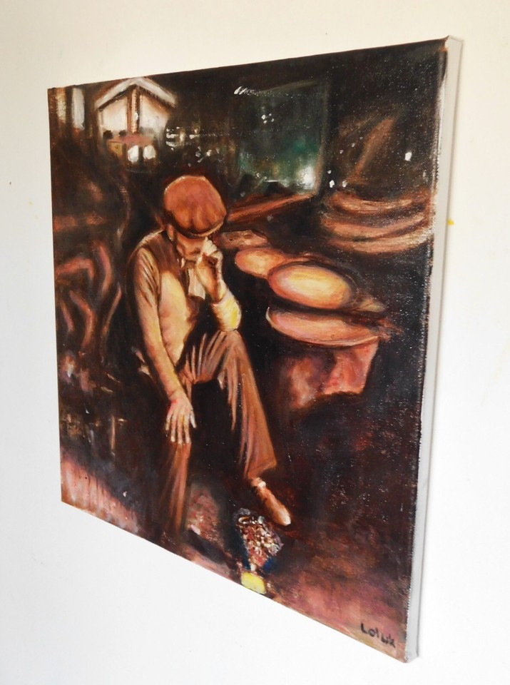 Original oil, painting, portrait of man, signed by Nalan Laluk: "Thought" | eBay UK