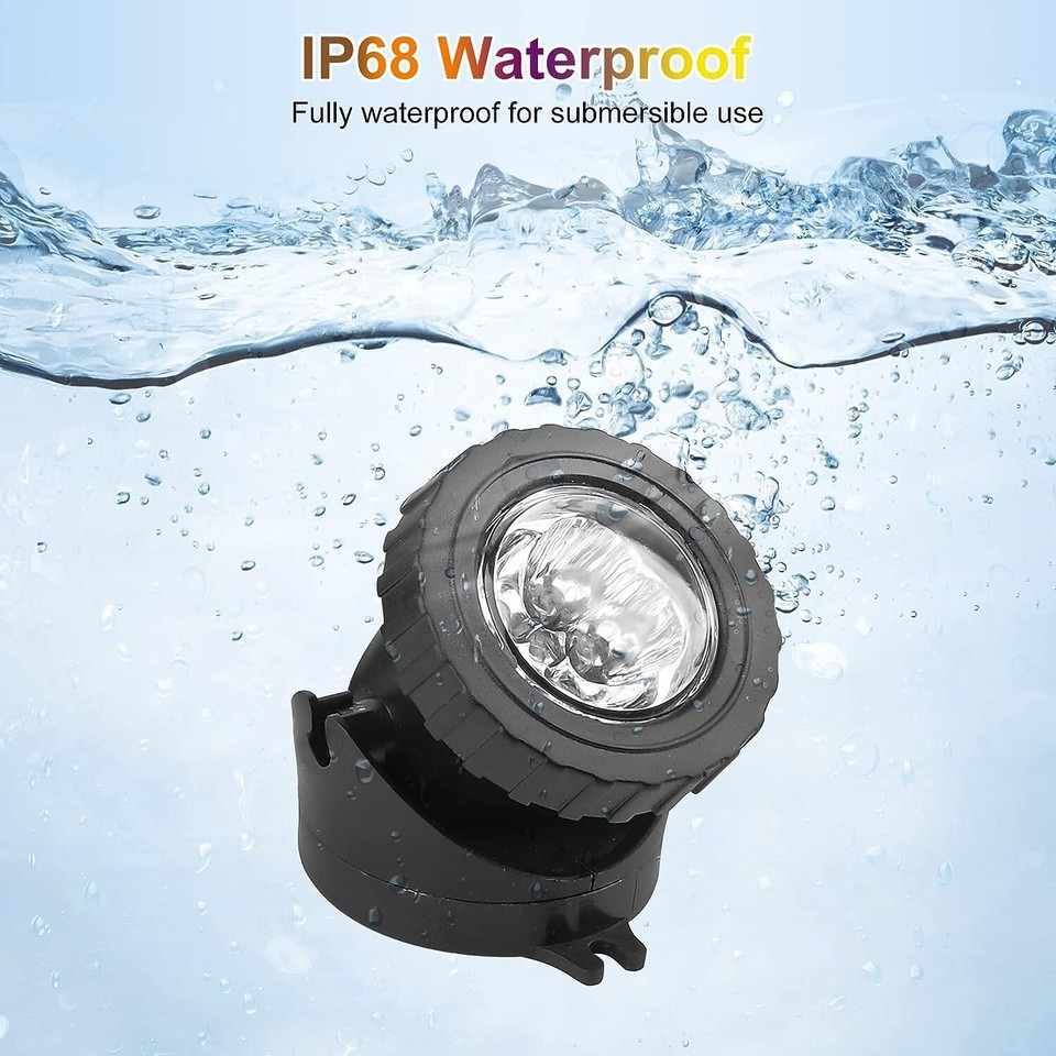 LED Warm White Pond Lights Underwater Submersible Landscape Spotlights ...