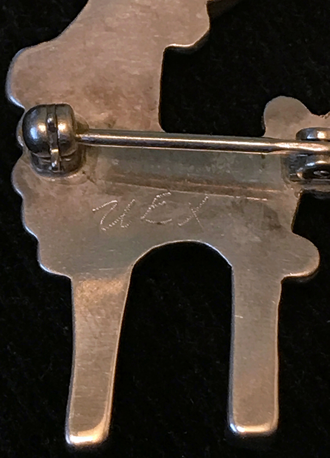 Zuni Bowman Paywa Pronghorn Antelope Pin Coral Turquoise "Book Piece ...