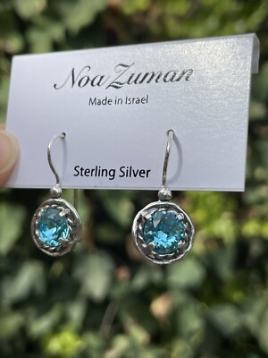Nice Noa Zuman Sterling Silver 925 Dangle Earring Blue Quartz Made in ...