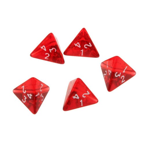 Pack of 5 Creative D4 4 Sided Dice Role Playing Game for RPG Math ...