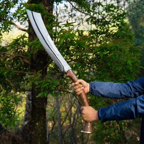 Long Handle Aesthetic Machete With Sheath, 15.5’ Handmade Knife Carbon ...