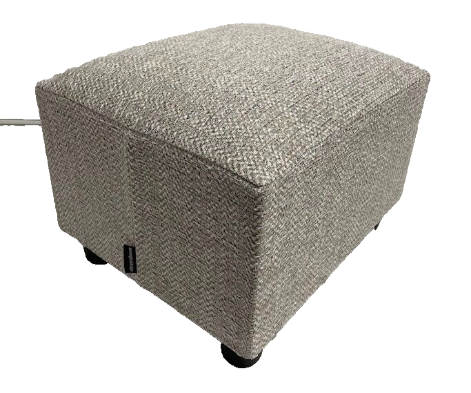 Footstool / Pouffe / Small Stool / Grey Chunky Fleck Herringbone End of ...