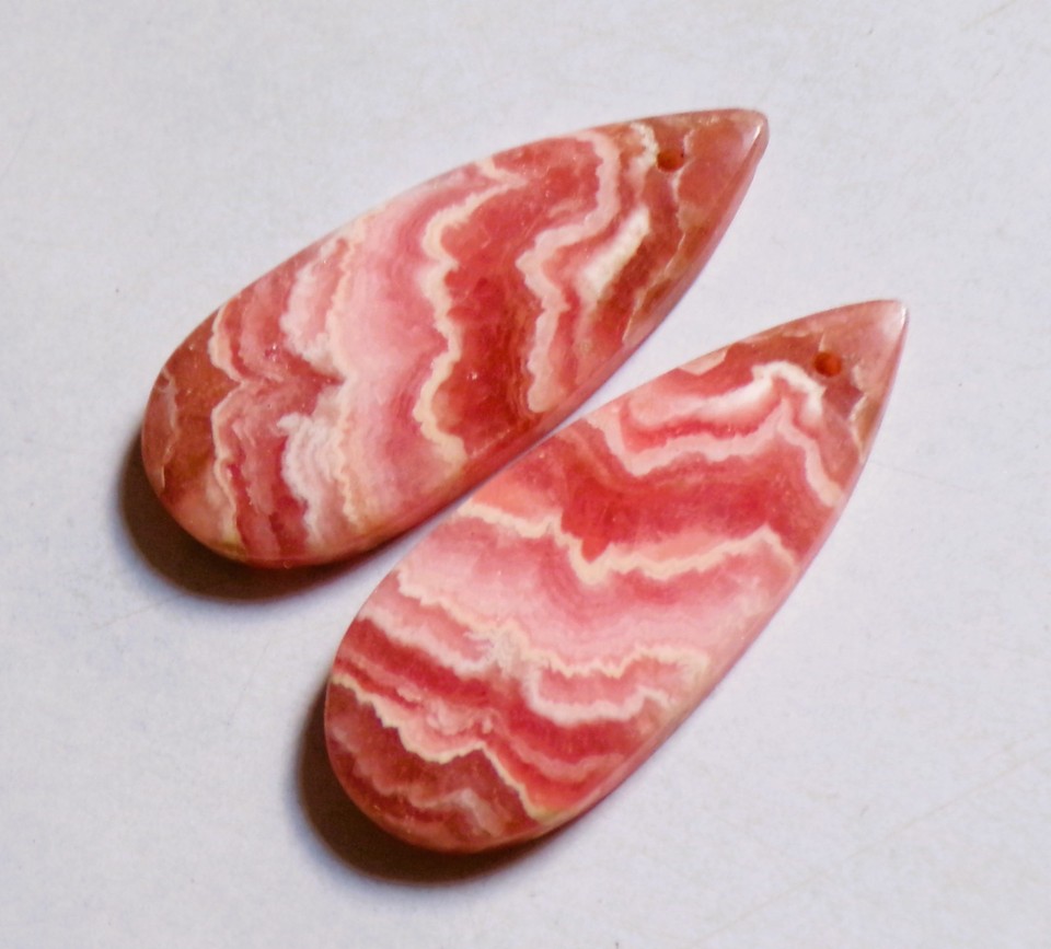 45.25 Cts Natural Rhodochrosite Drilled Cabochon Match Pair Gemstone ...